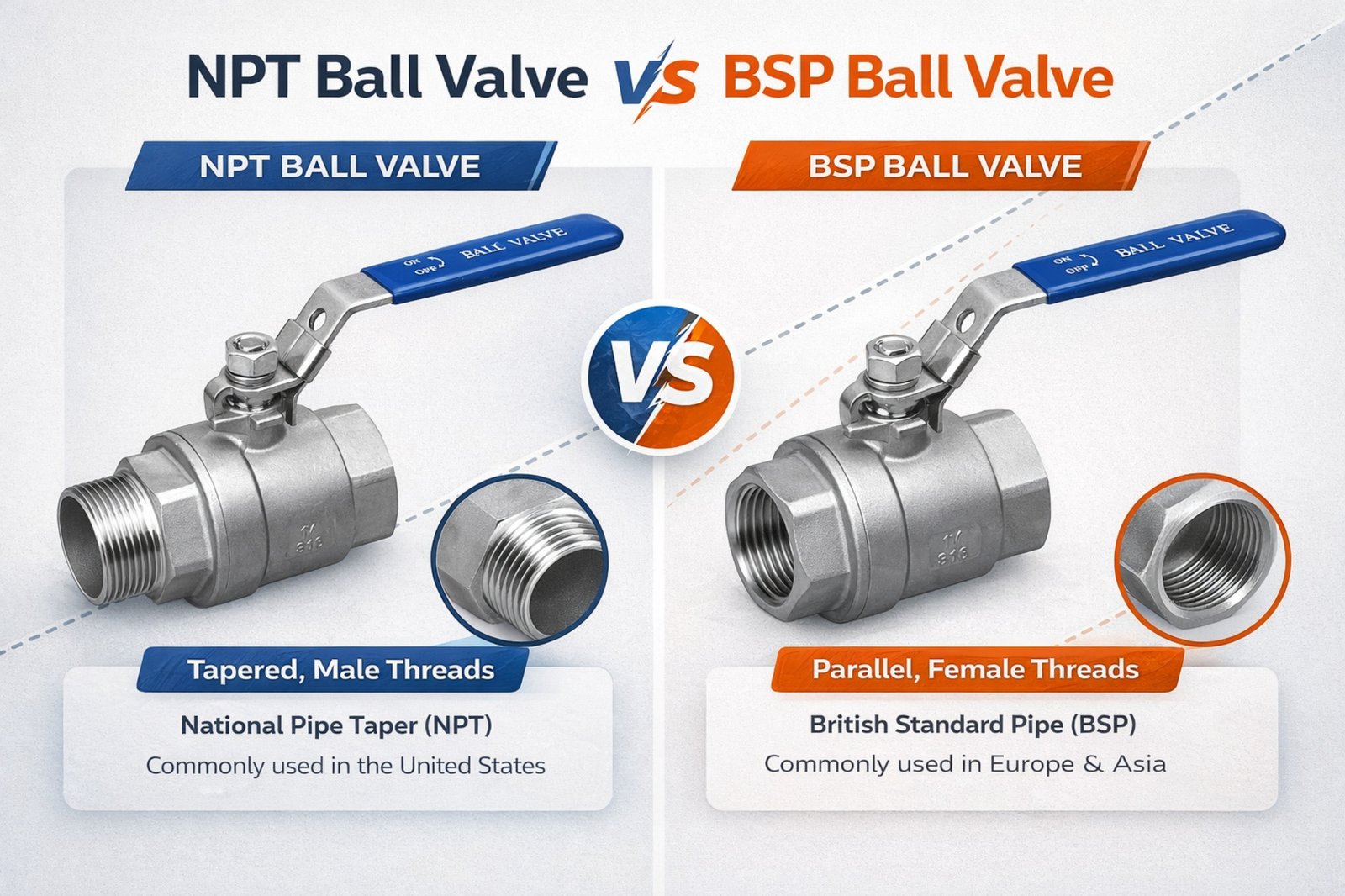 Threaded Ball Valves Manufacturer | Stainless Steel NPT BSP Ball Valve ...